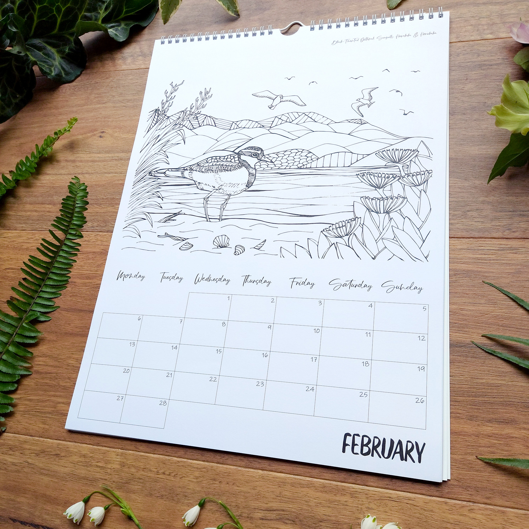 NZ Natives Colouring Calendars 2023 - Penny Royal Design